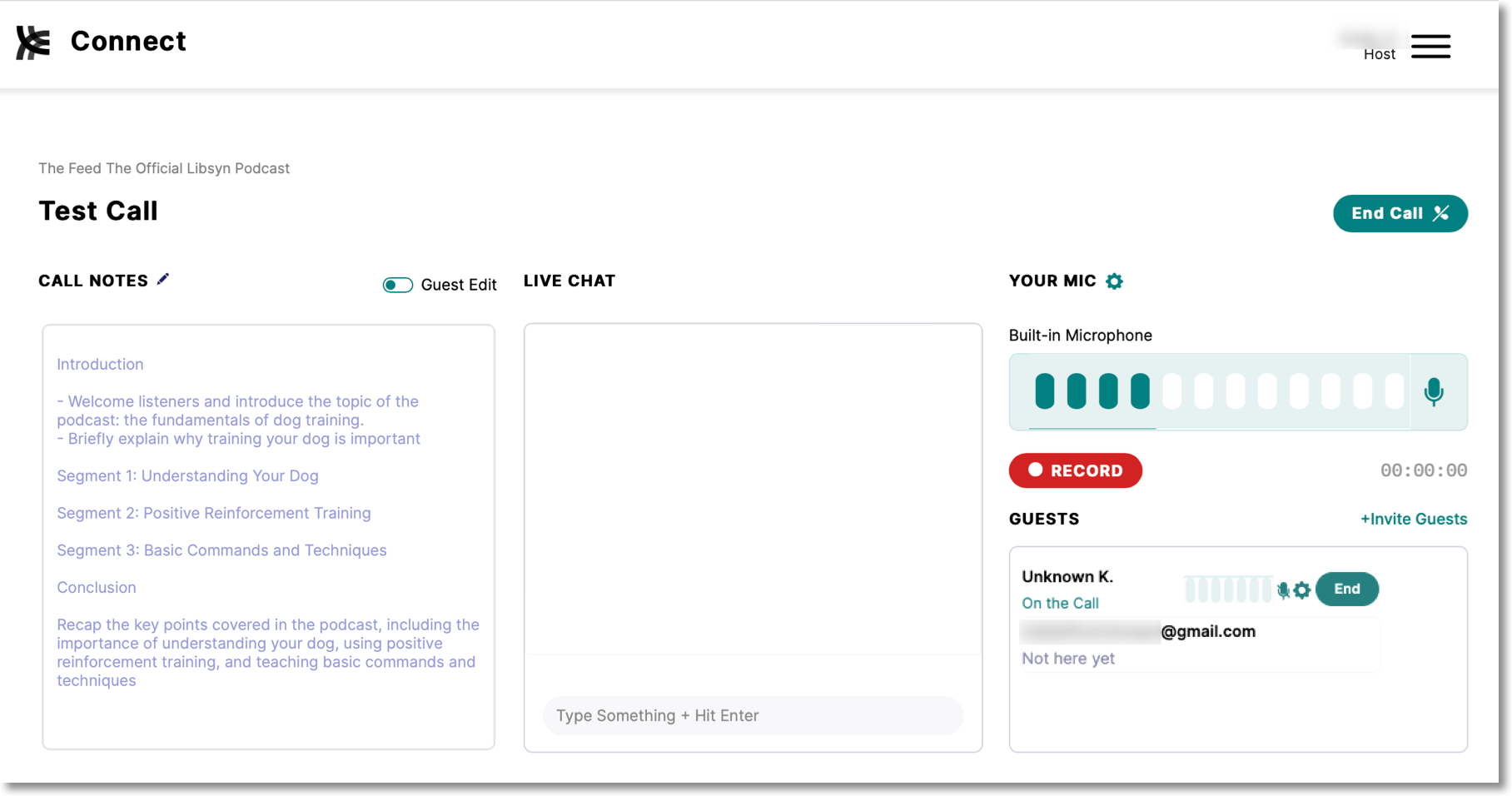 Join and Record a Connect Call as a Host – Libsyn 5