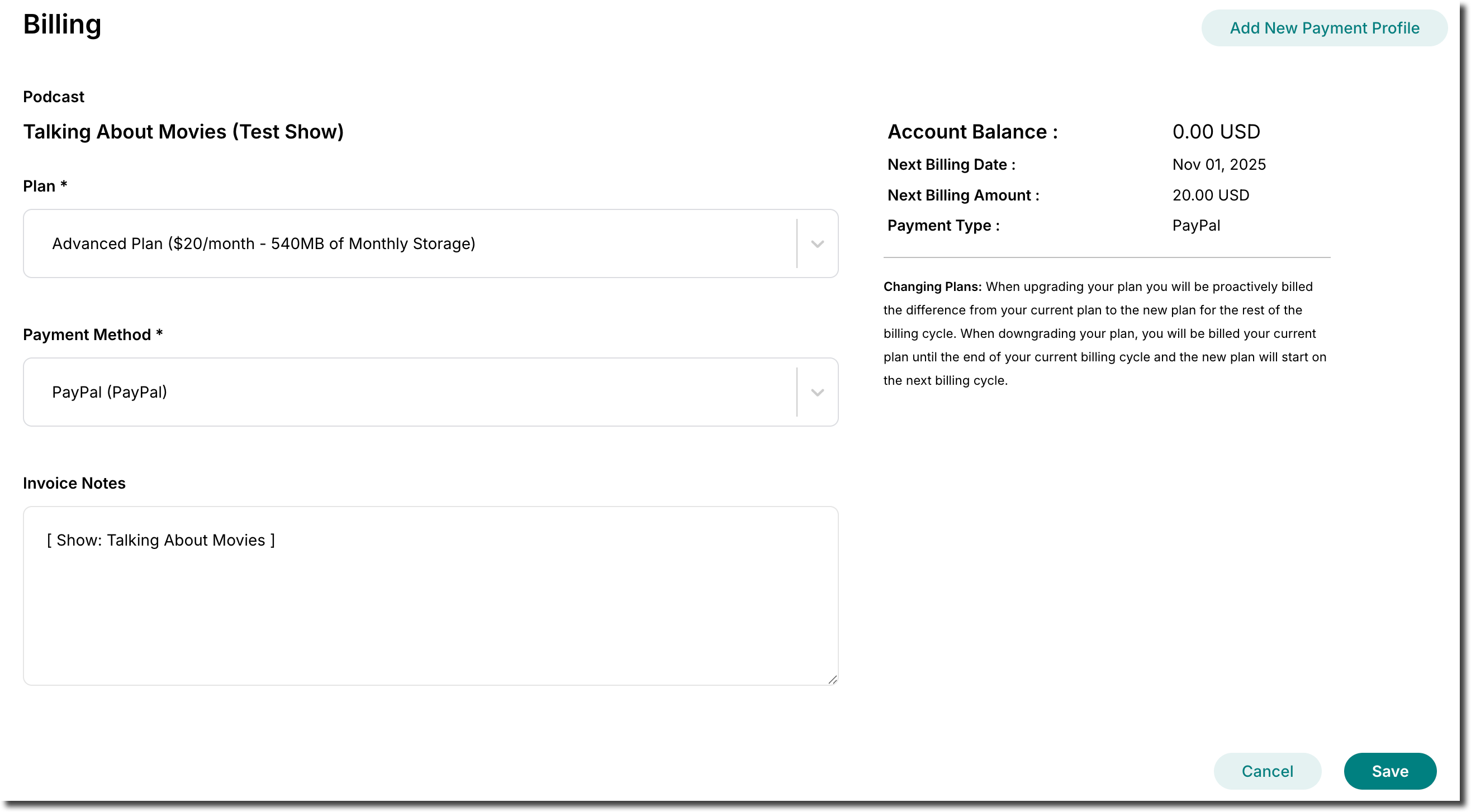 Manage Your Payment Profiles – Libsyn 5